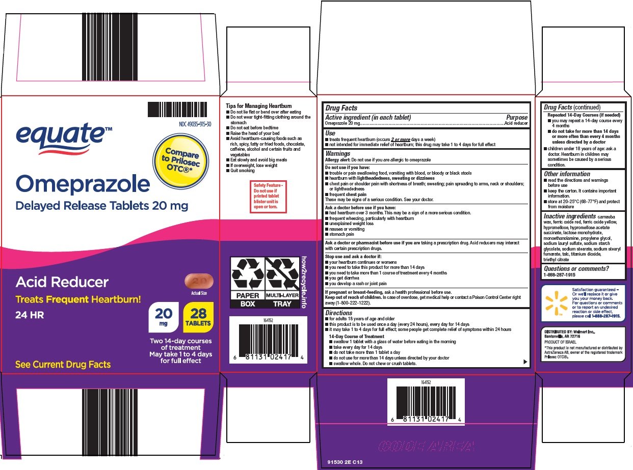 Equate Omeprazole Delayed Release Acid Reducer Tablet Delayed Release
