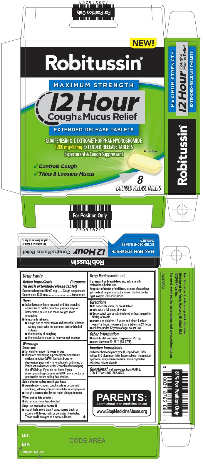 Robitussin Maximum Strength 12 Hour Cough and Mucus Relief (tablet ... Robitussin Maximum Strength 12 Hour Cough and Mucus Relief (tablet ...