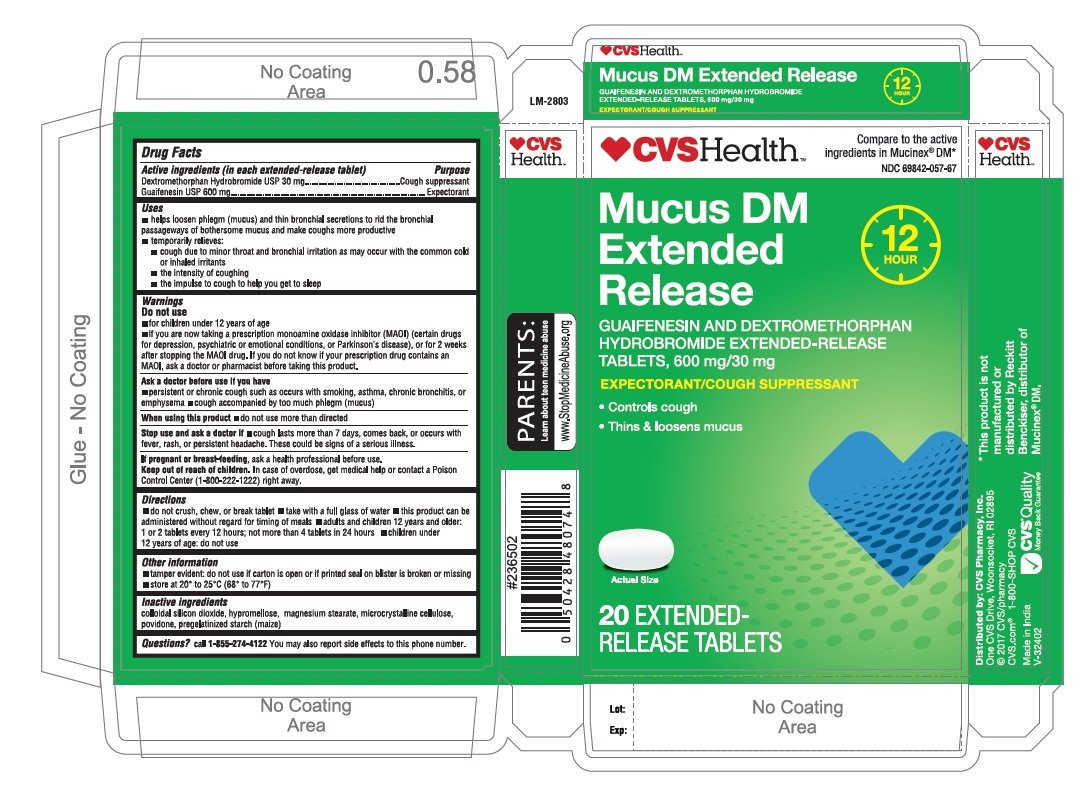 Mucus DM Extended Release (tablet, extended release) CVS Pharmacy, Inc. Mucus DM Extended Release (tablet, extended release) CVS Pharmacy, Inc.